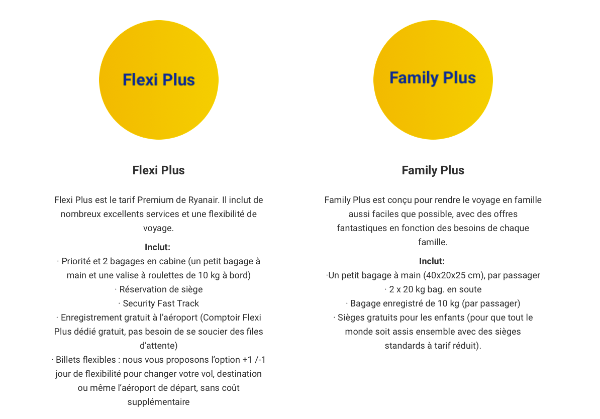 Quel tarif choisir sur Ryanair